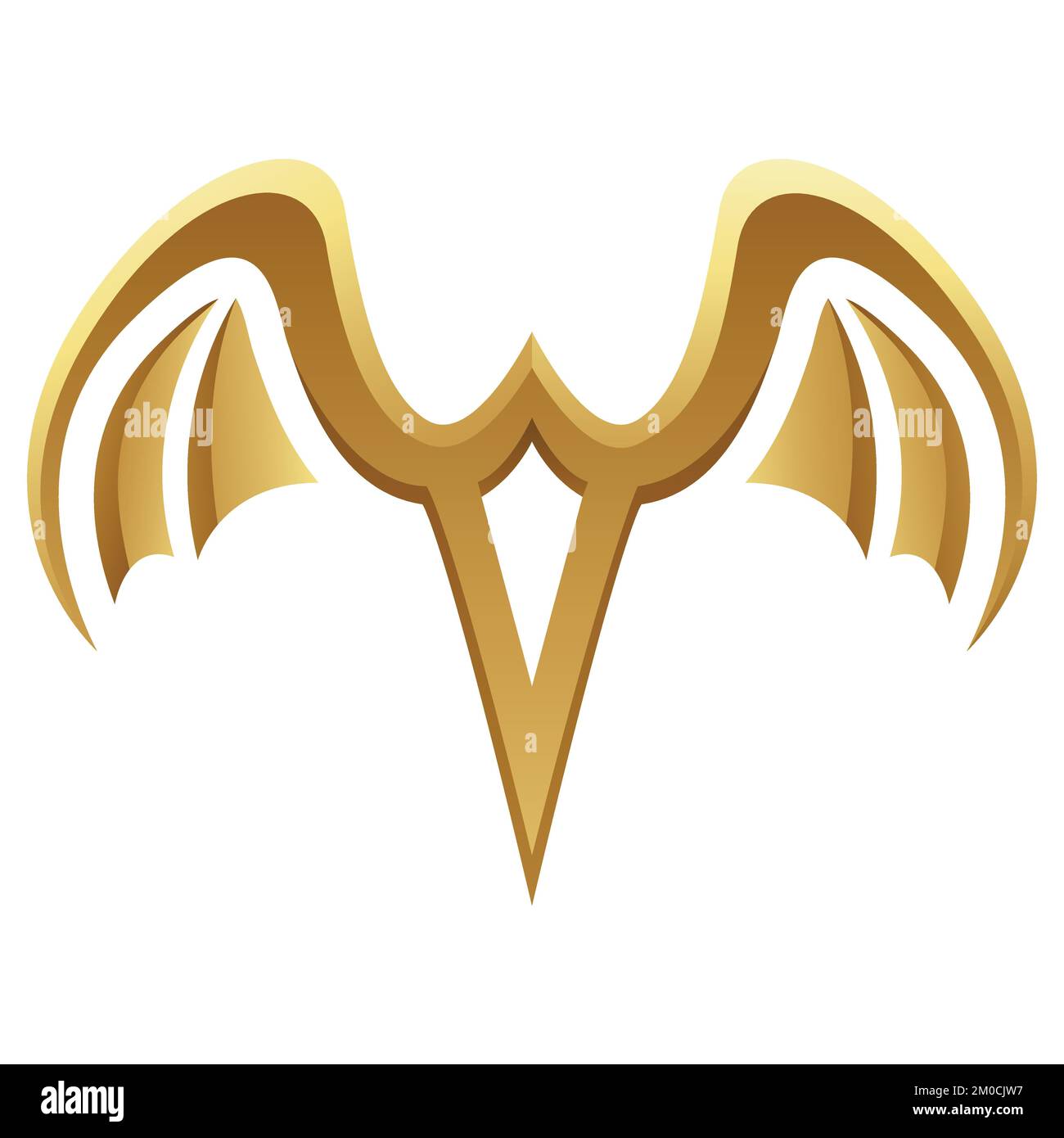 Golden Glossy Bat Wings on a White Background Stock Vector Image & Art ...