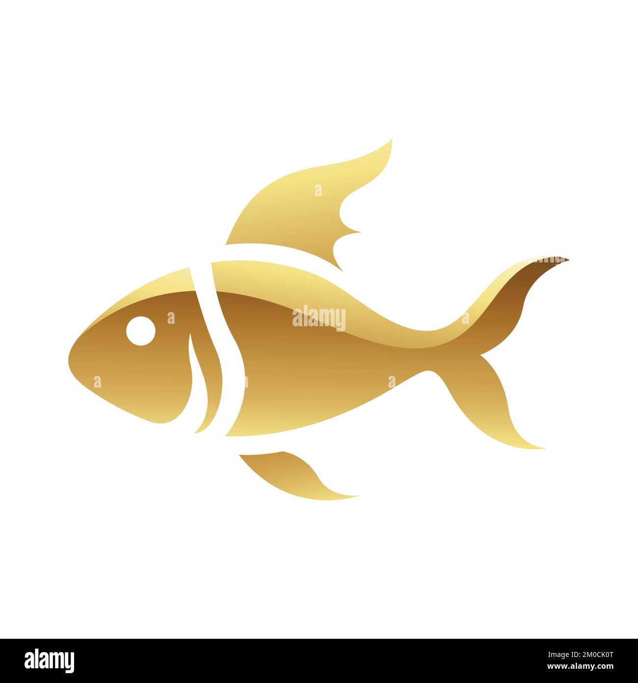 Golden Glossy Fish Icon on a White Background Stock Vector Image & Art ...