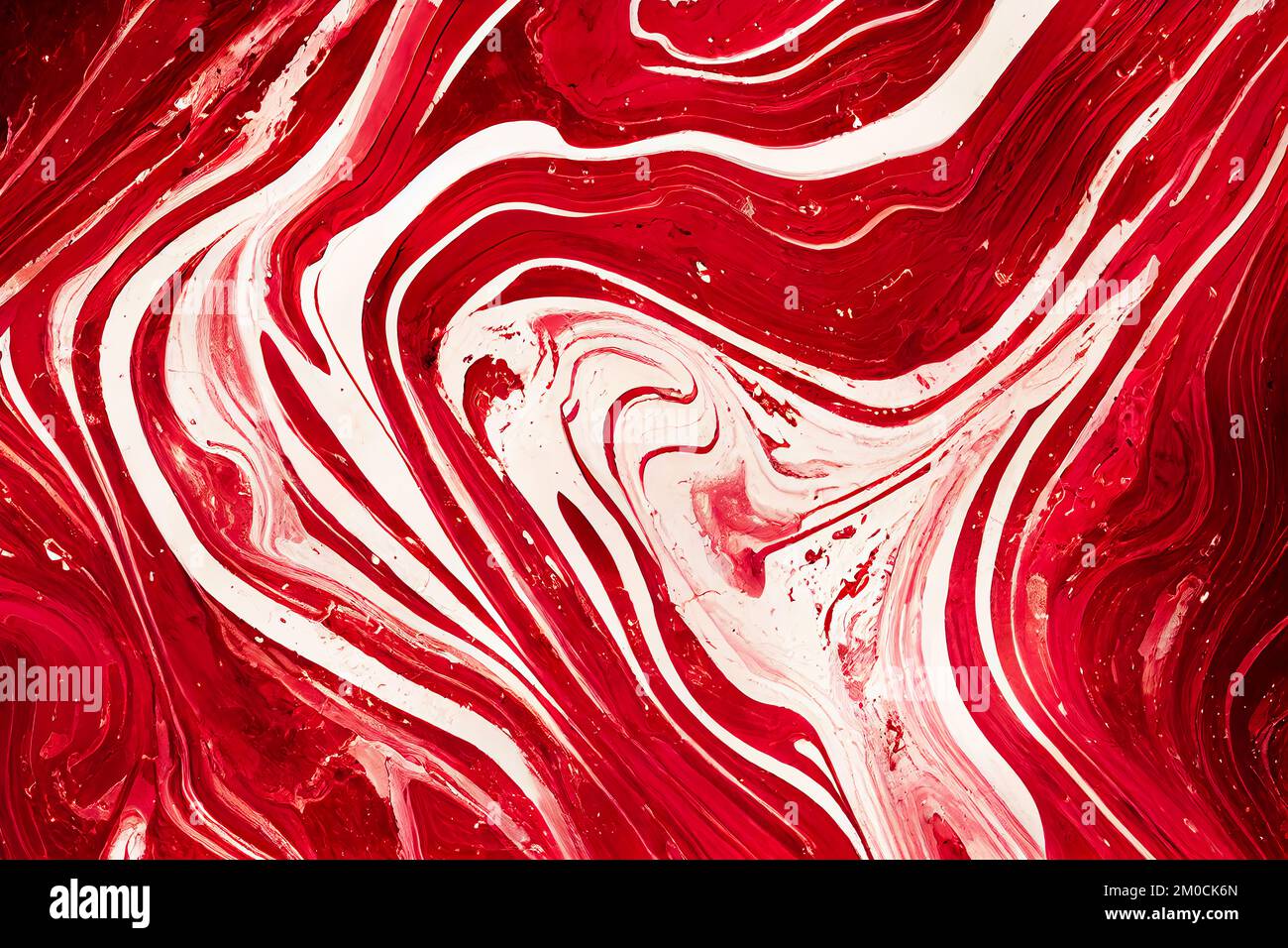 Red and white marble abstract background. Decorative acrylic paint ...
