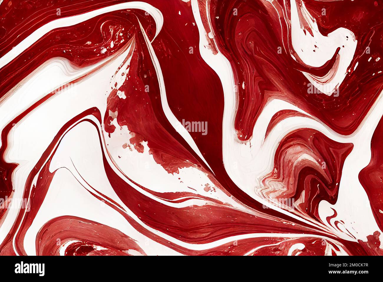 Red and white marble abstract background. Decorative acrylic paint ...