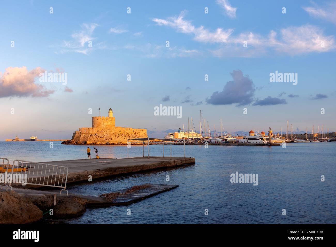 Mandraki port old fortress hi-res stock photography and images - Alamy