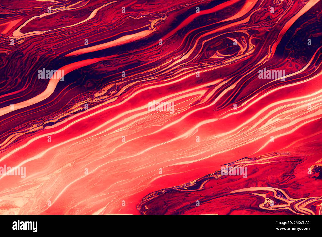 Red and white marble abstract background. Decorative acrylic paint ...