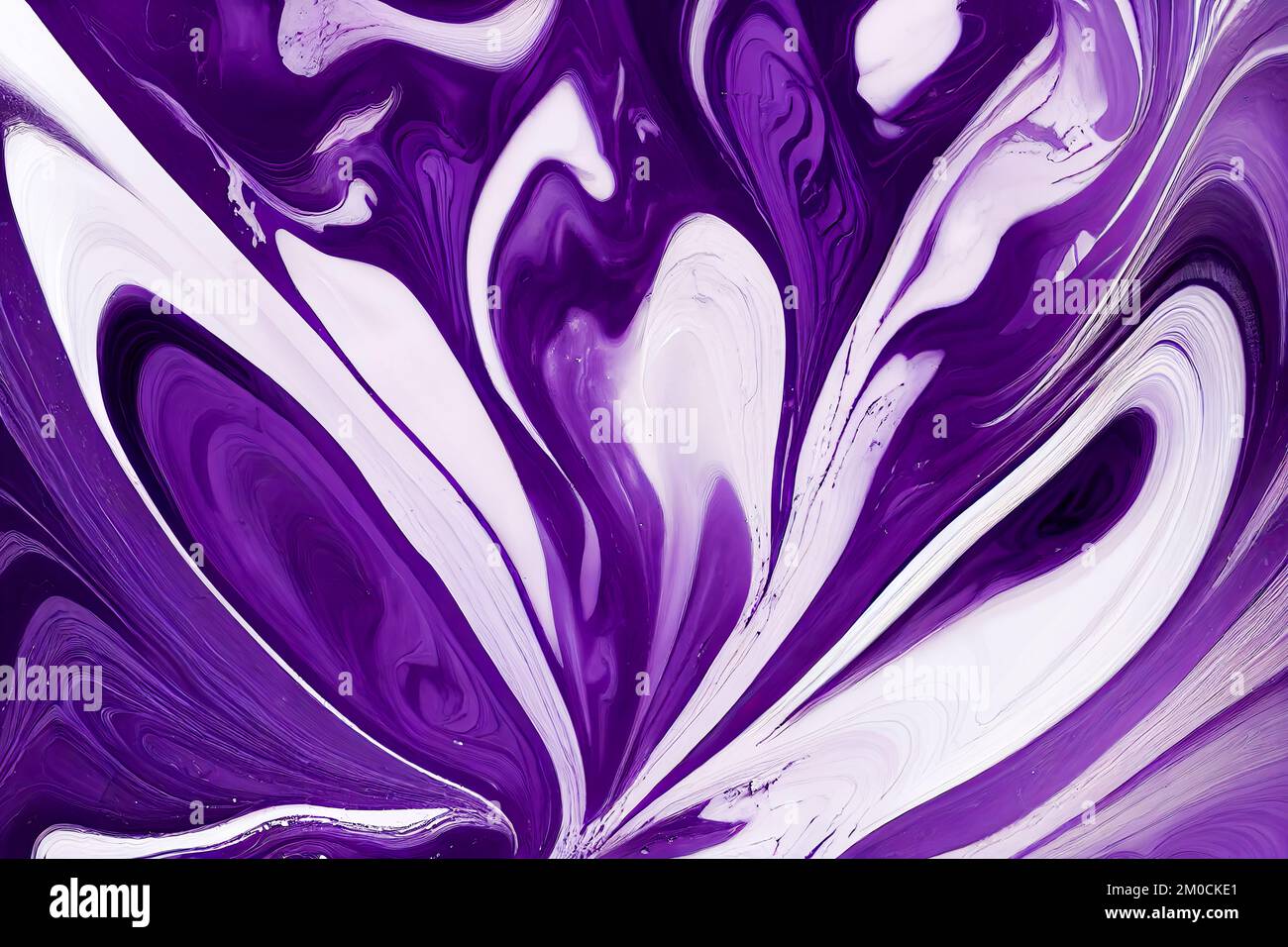 Violet and white marble abstract background. Decorative acrylic paint ...