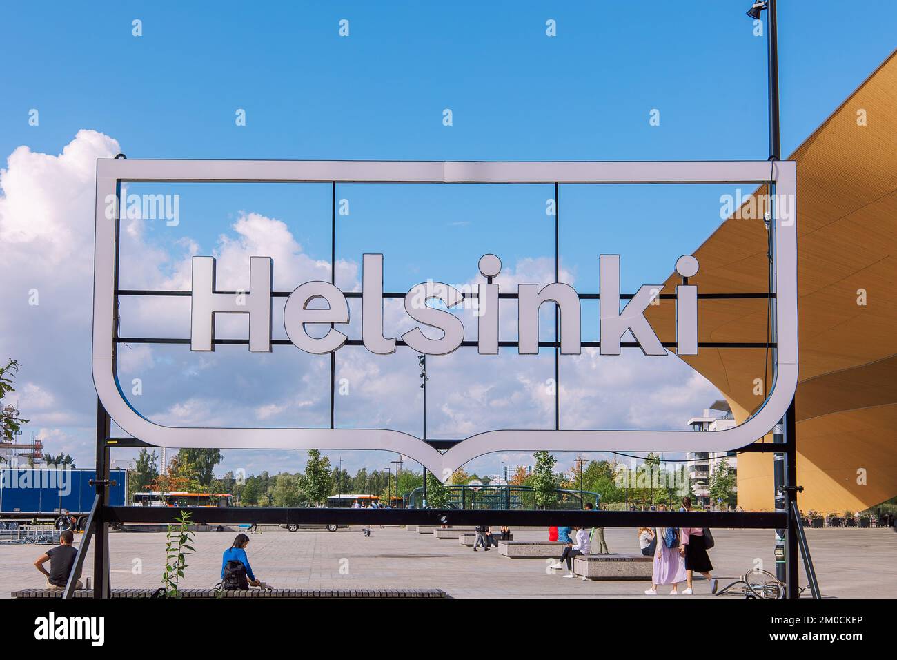 Helsinki, Finland - August 22, 2022: Helsinki sign. Central Library ...
