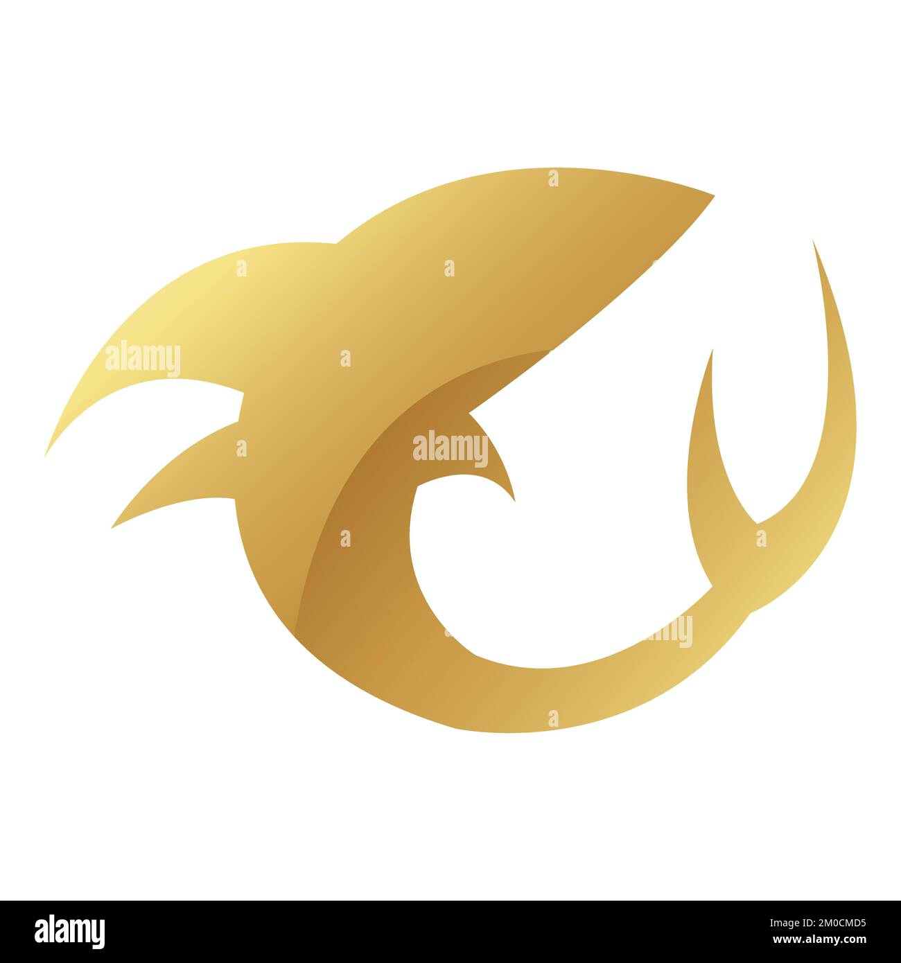 Golden Glossy Shark Icon on a White Background Stock Vector Image & Art ...