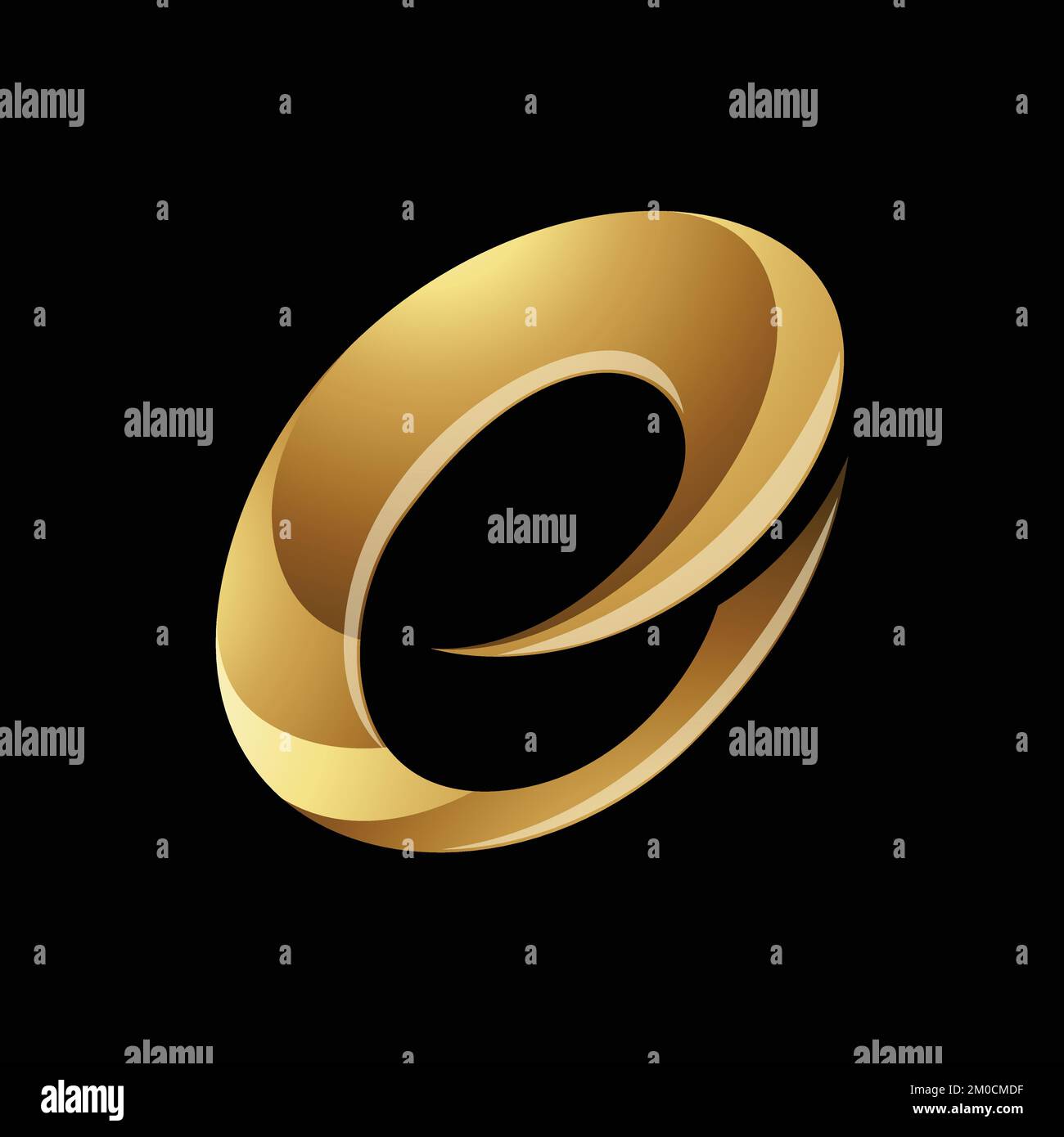 Golden Glossy Spiky Round Letter E Icon on a Black Background Stock ...