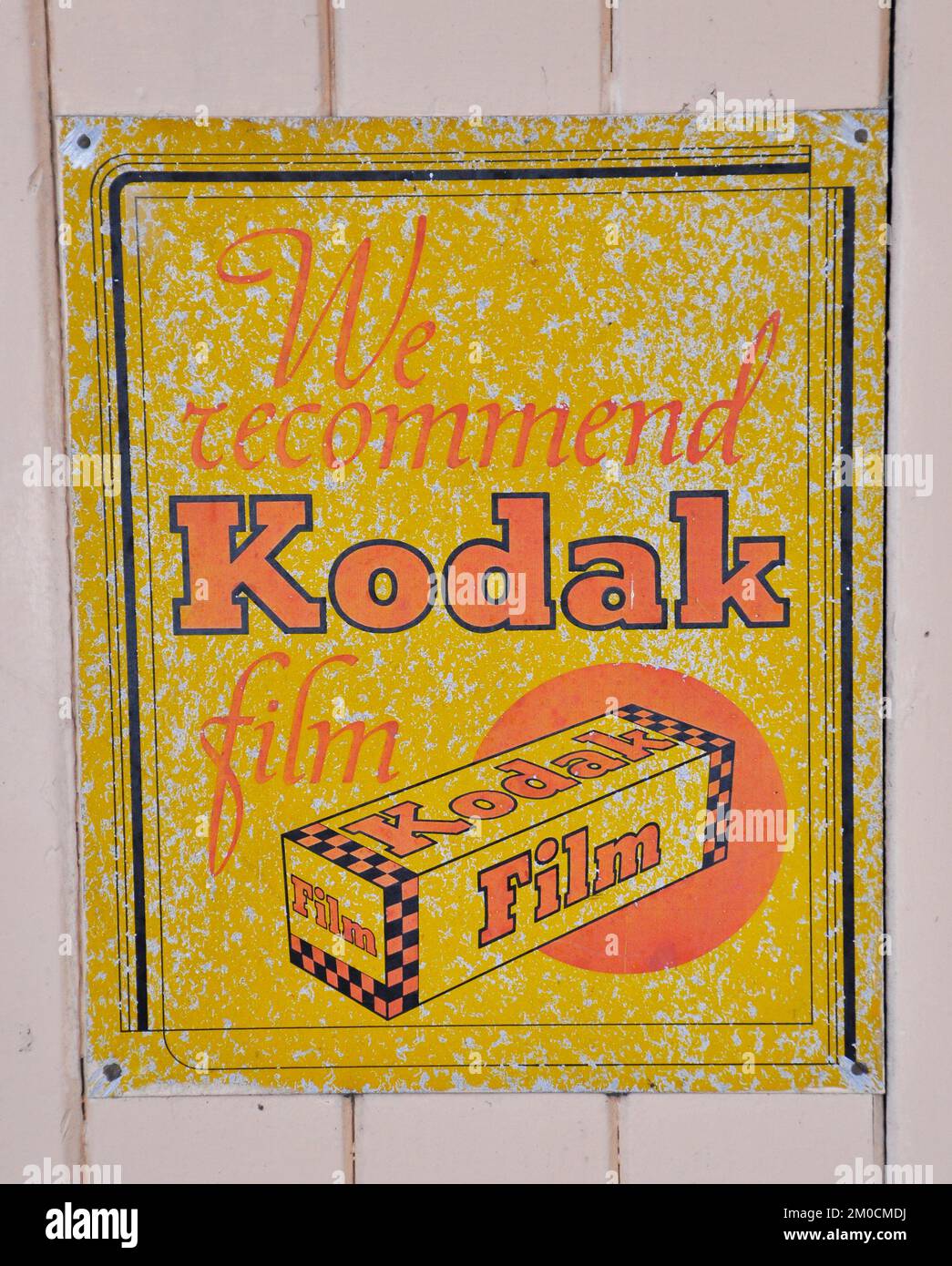 Enamelled metal sign, advertising Kodak film photographed at Tenterden ...