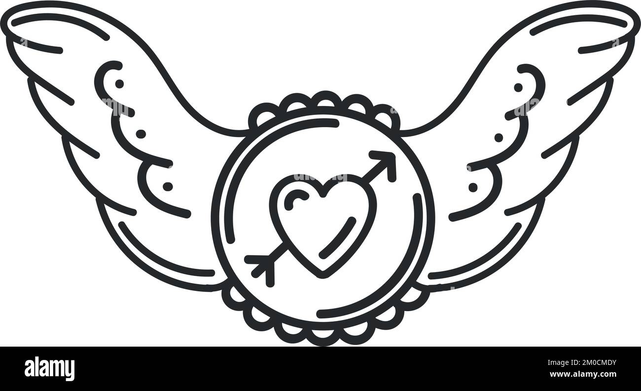 wings and heart tattoo Stock Vector Image & Art - Alamy