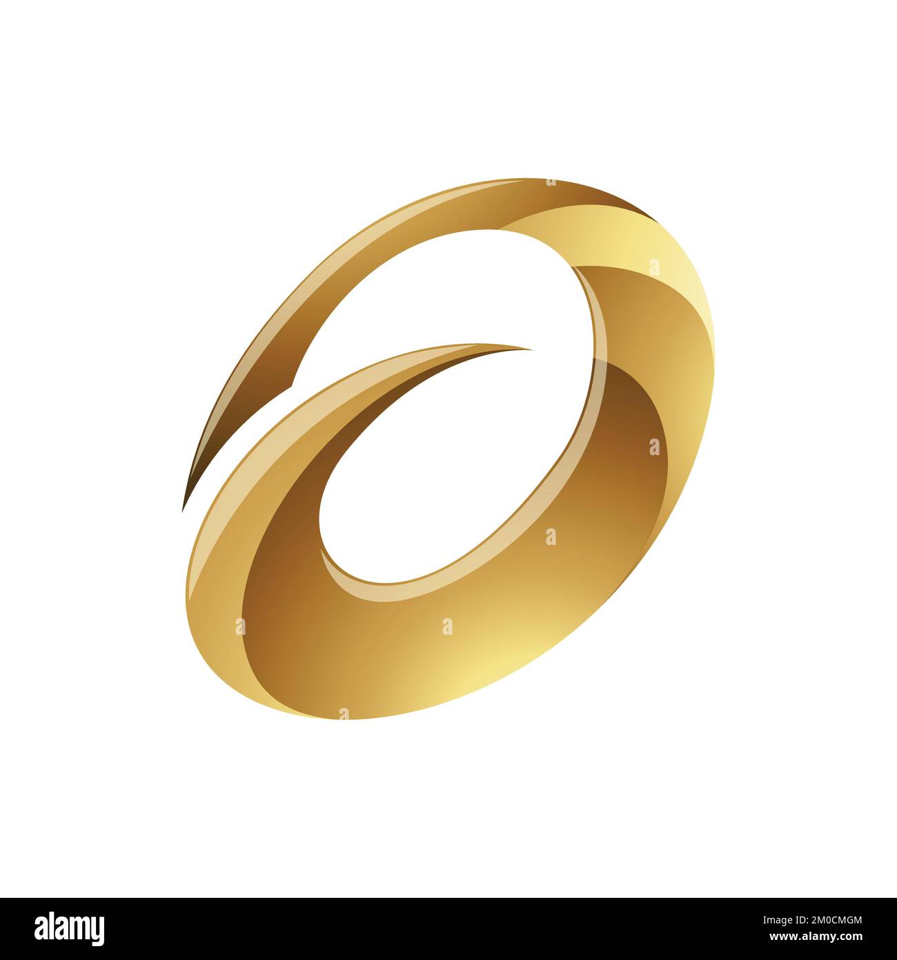 Golden Glossy Spiky Round Letter A Icon on a White Background Stock ...