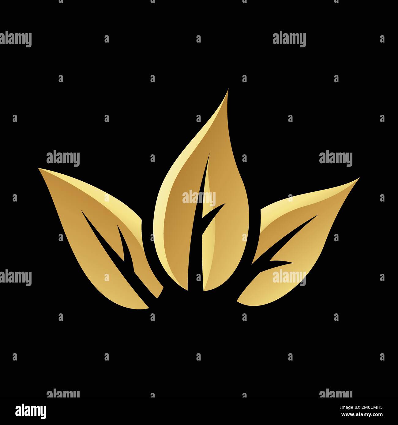 Golden Glossy Tobacco Leaves on a Black Background Stock Vector Image ...
