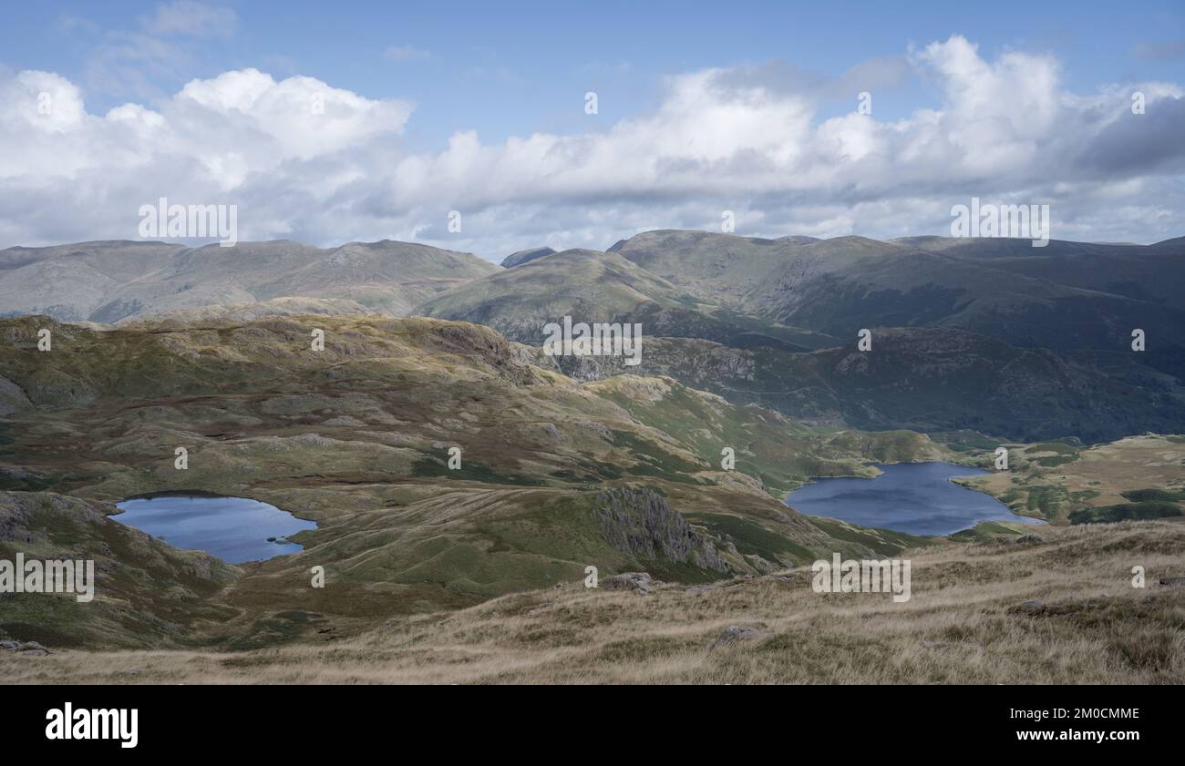 Codale and Easedale tarns from Blea Rigg Stock Photo - Alamy