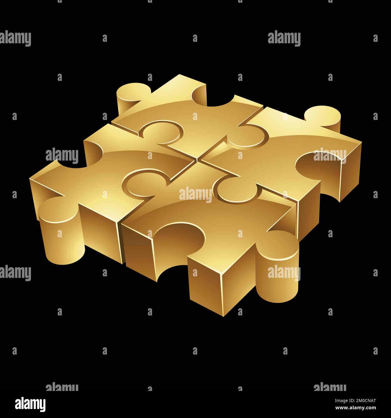 Golden Jigsaw Puzzle on a Black Background Stock Vector Image & Art - Alamy
