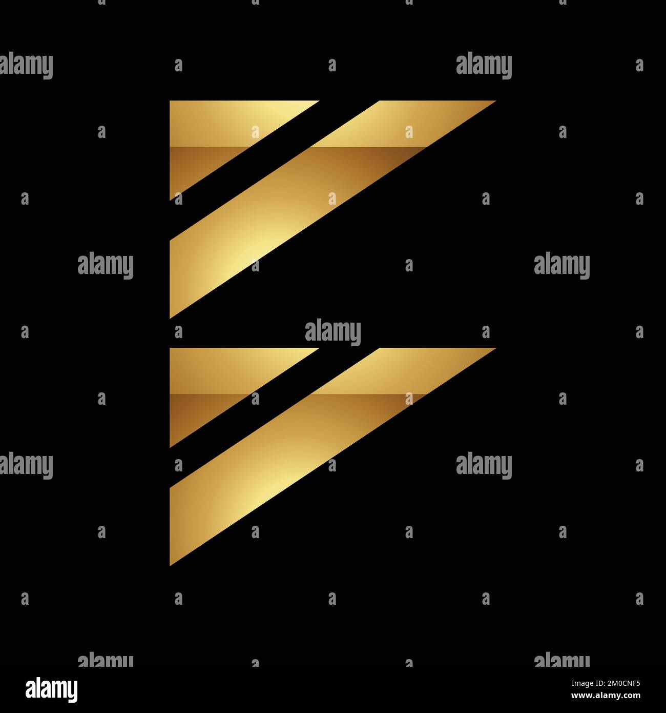 Golden Letter B Symbol on a Black Background - Icon 3 Stock Vector ...
