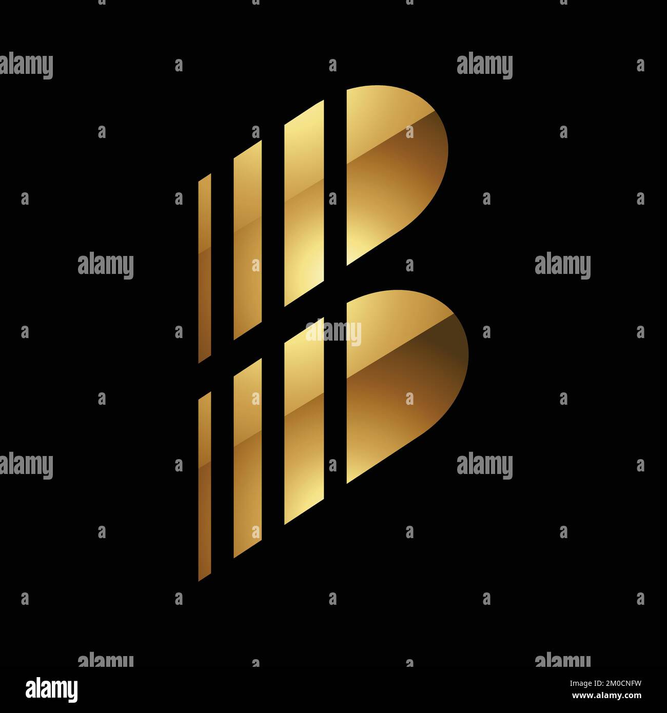 Golden Letter B Symbol on a Black Background - Icon 5 Stock Vector ...
