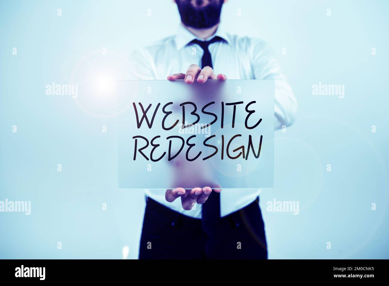 Hand writing sign Website Redesign. Business concept modernize improver or evamp your website's ...