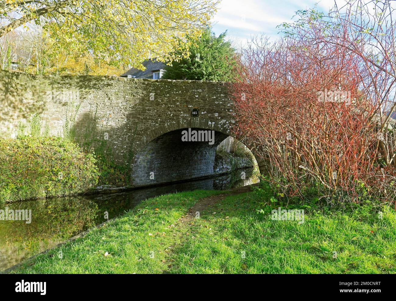 Bridge over Monmouthshire and Brecon canal, Brecon, Powys, Wales, UK ...