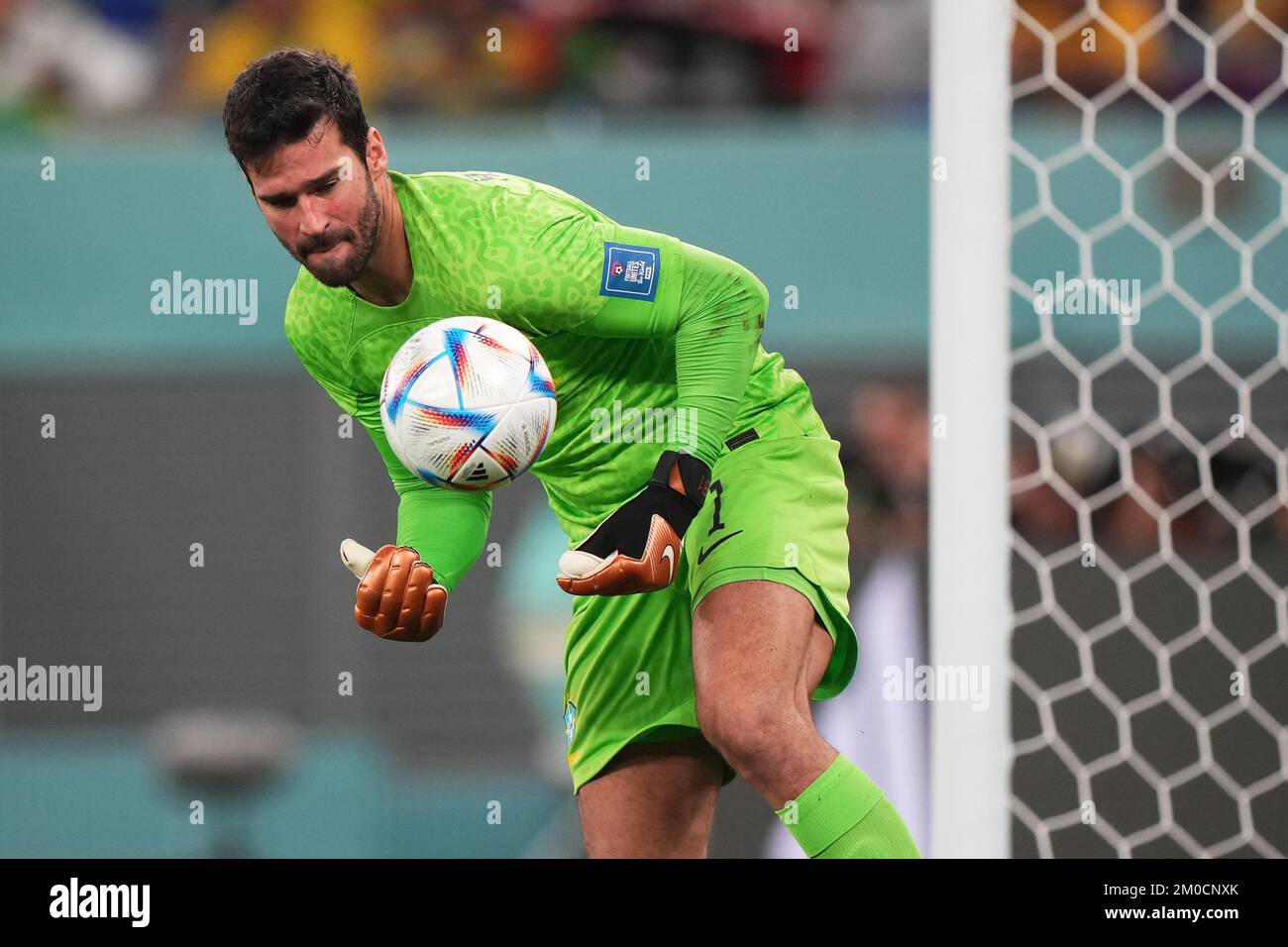 Alisson Becker of Brazil during the FIFA World Cup, Qatar. , . in Doha ...