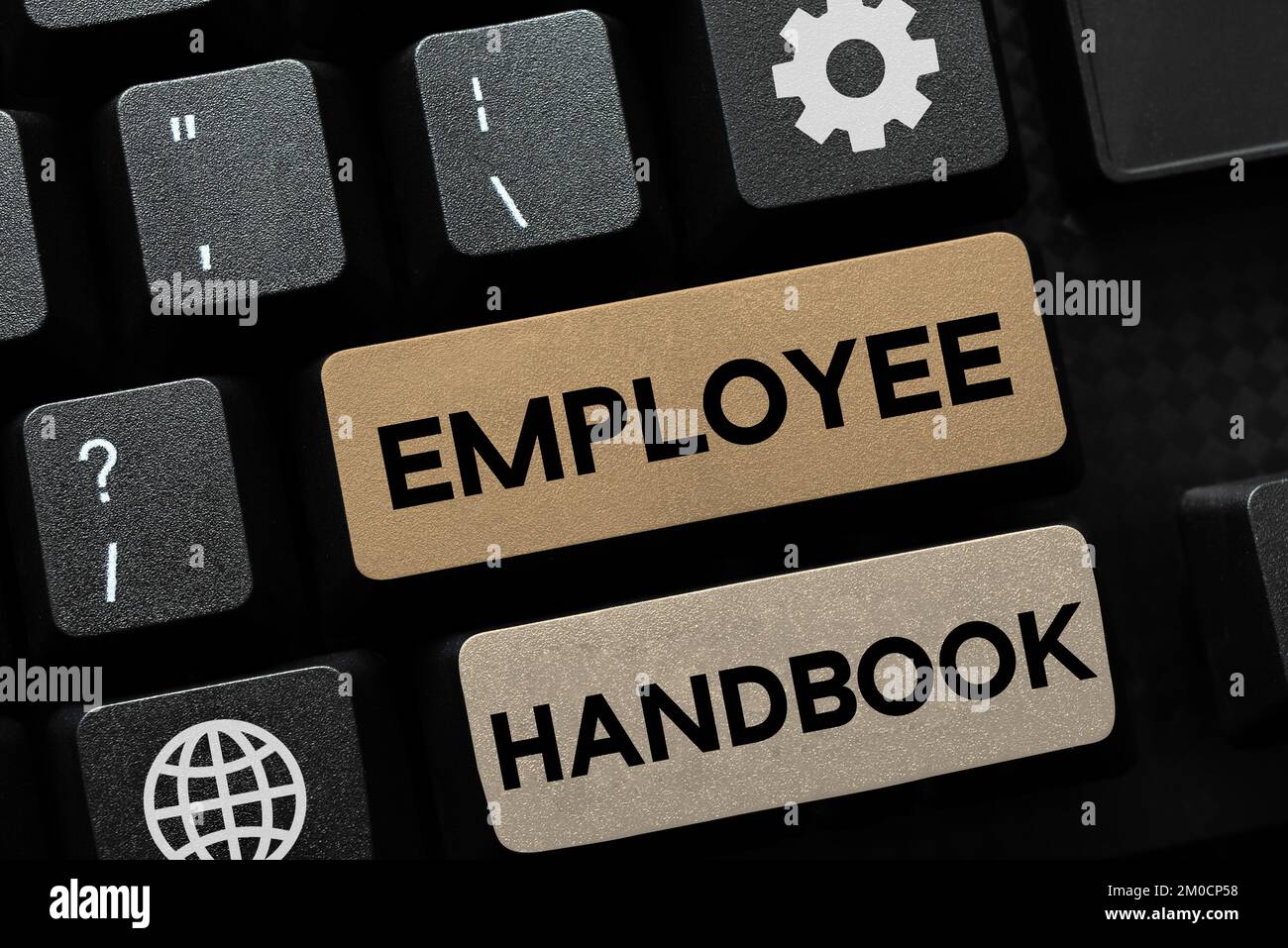 Conceptual caption Employee Handbook. Word for Document that contains ...