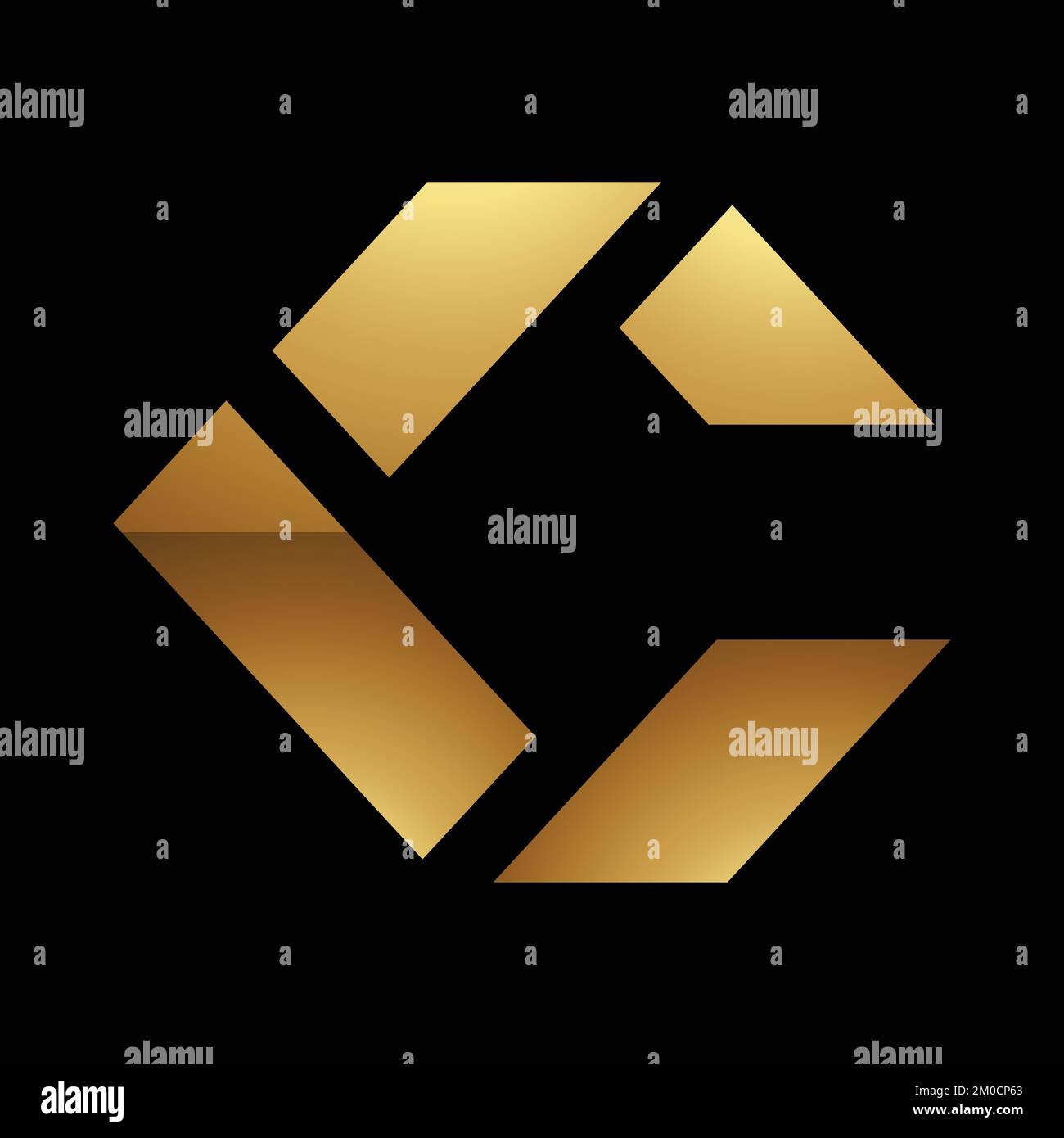 Golden Letter C Symbol on a Black Background - Icon 5 Stock Vector ...