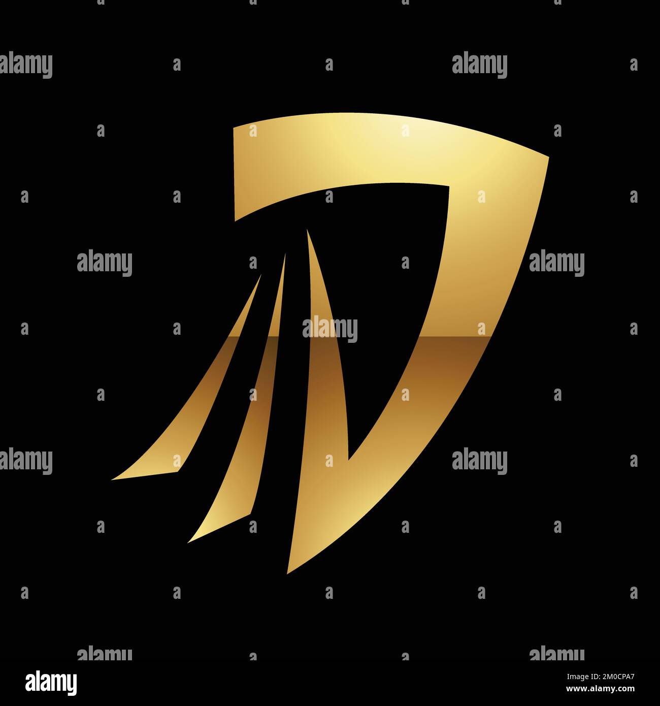 Golden Letter D Symbol on a Black Background - Icon 2 Stock Vector ...