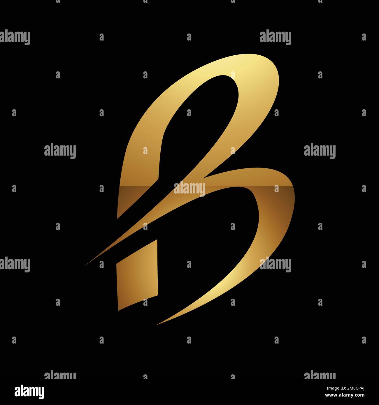 Golden Letter B Symbol on a Black Background - Icon 4 Stock Vector ...