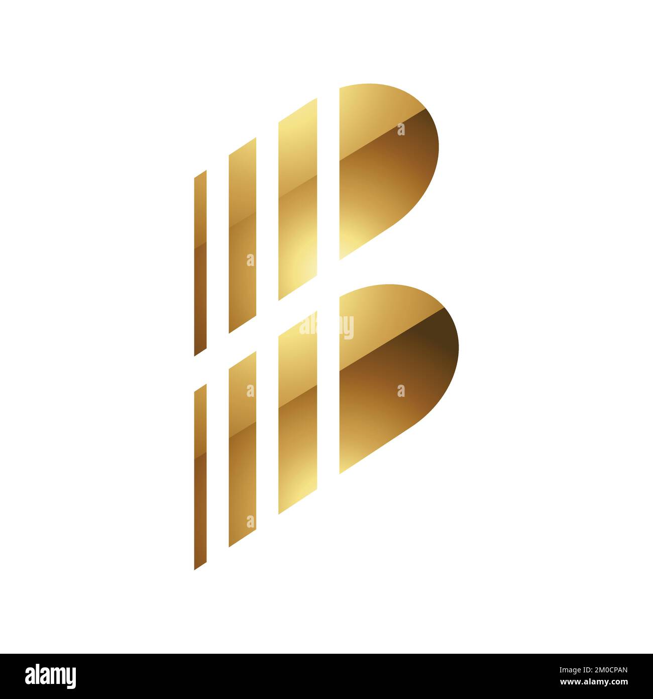Golden Letter B Symbol on a White Background - Icon 5 Stock Vector ...