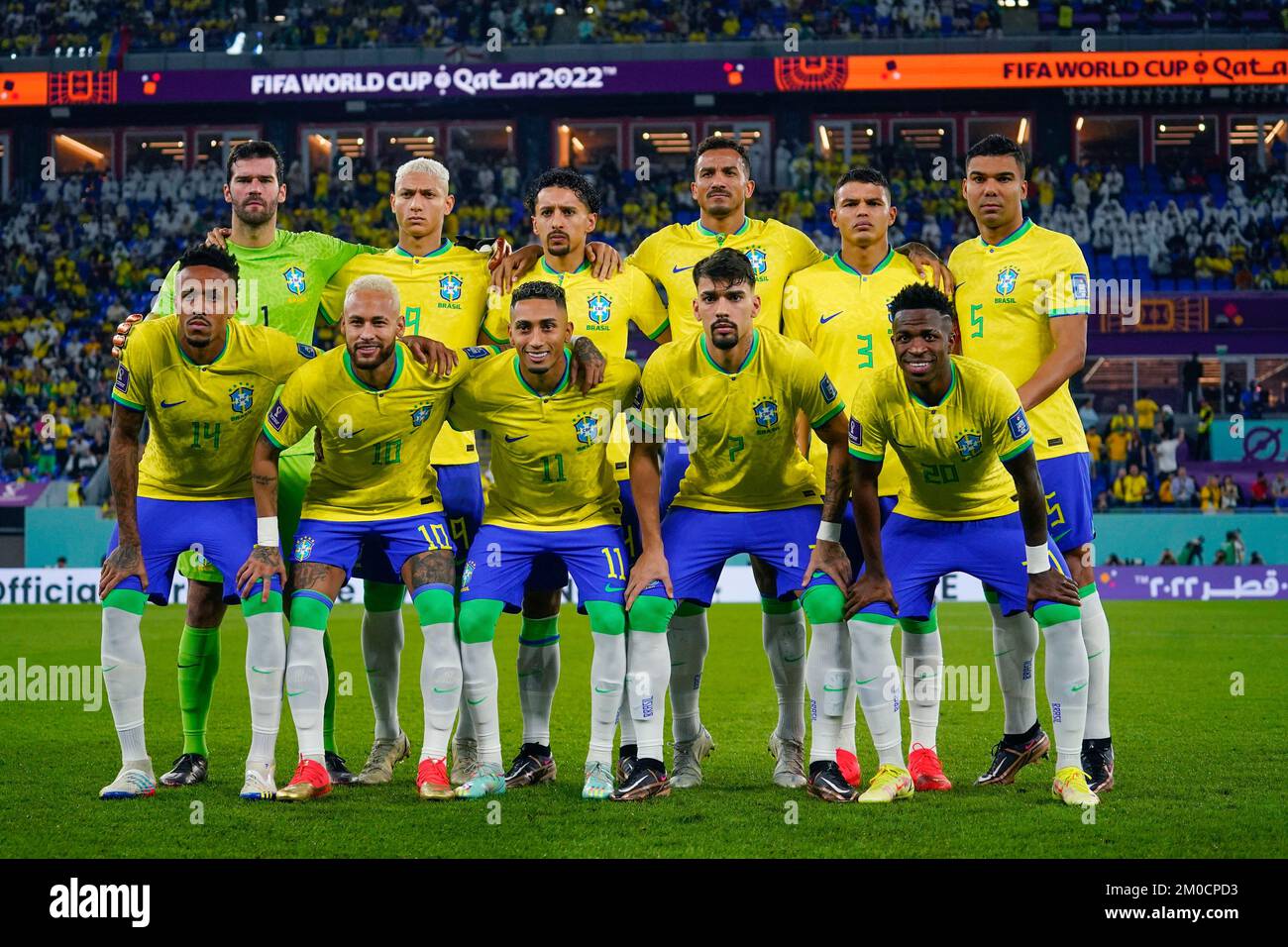 Brazil team group during the FIFA World Cup Qatar 2022 match, round of ...