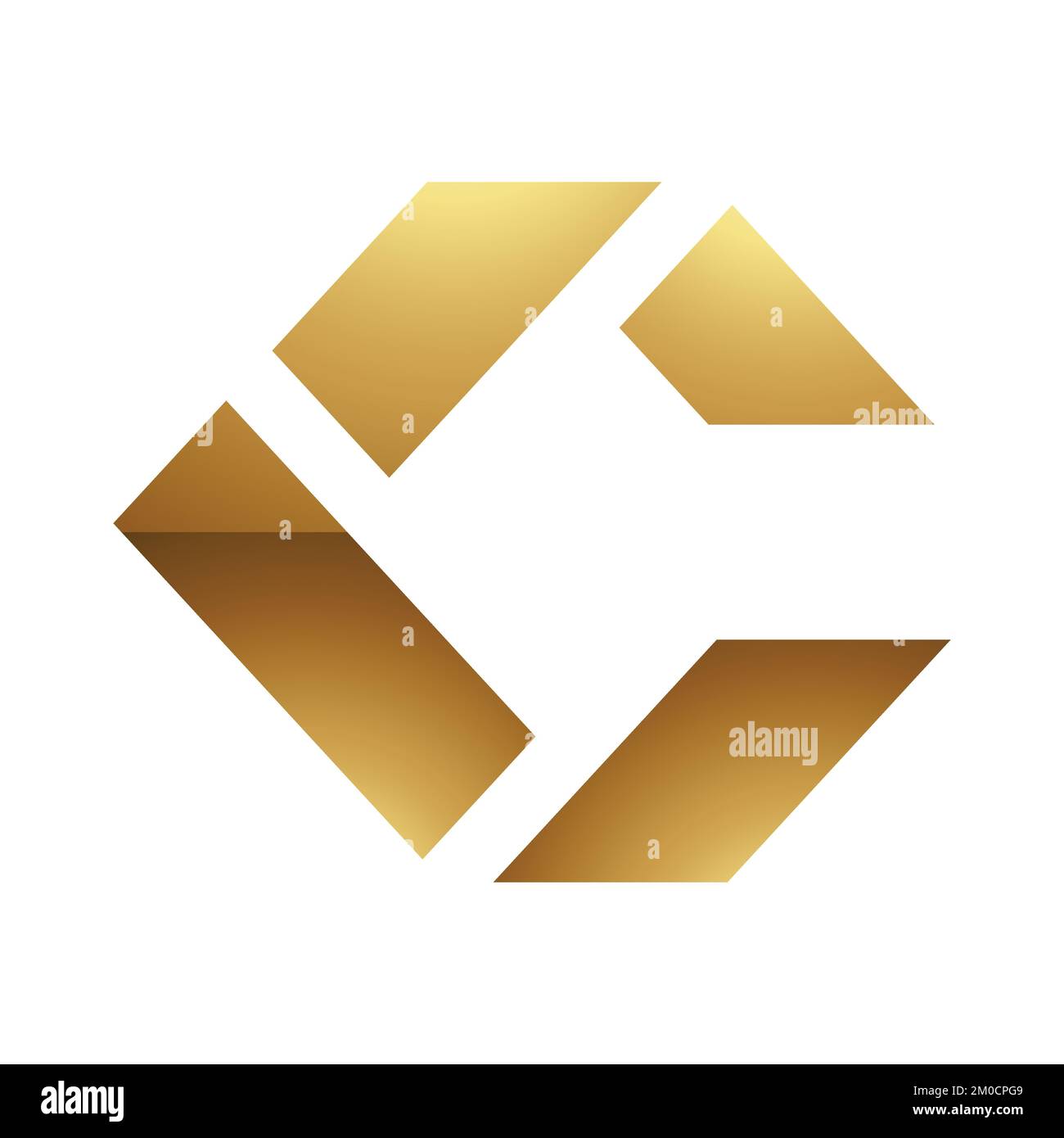 Golden Letter C Symbol on a White Background - Icon 5 Stock Vector ...