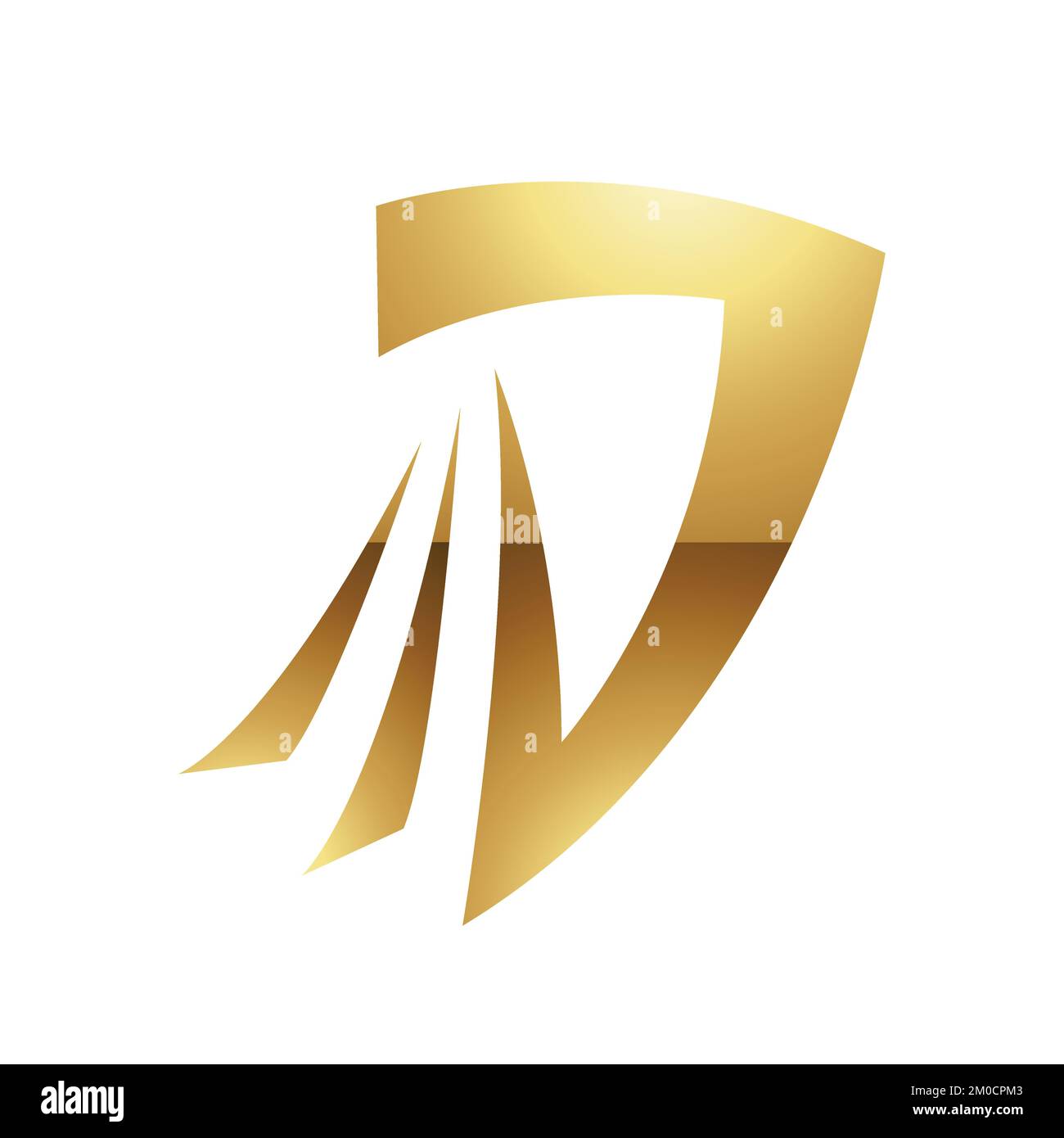 Golden Letter D Symbol on a White Background - Icon 2 Stock Vector ...