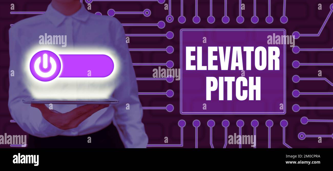 Inspiration showing sign Elevator Pitch. Business showcase A persuasive ...