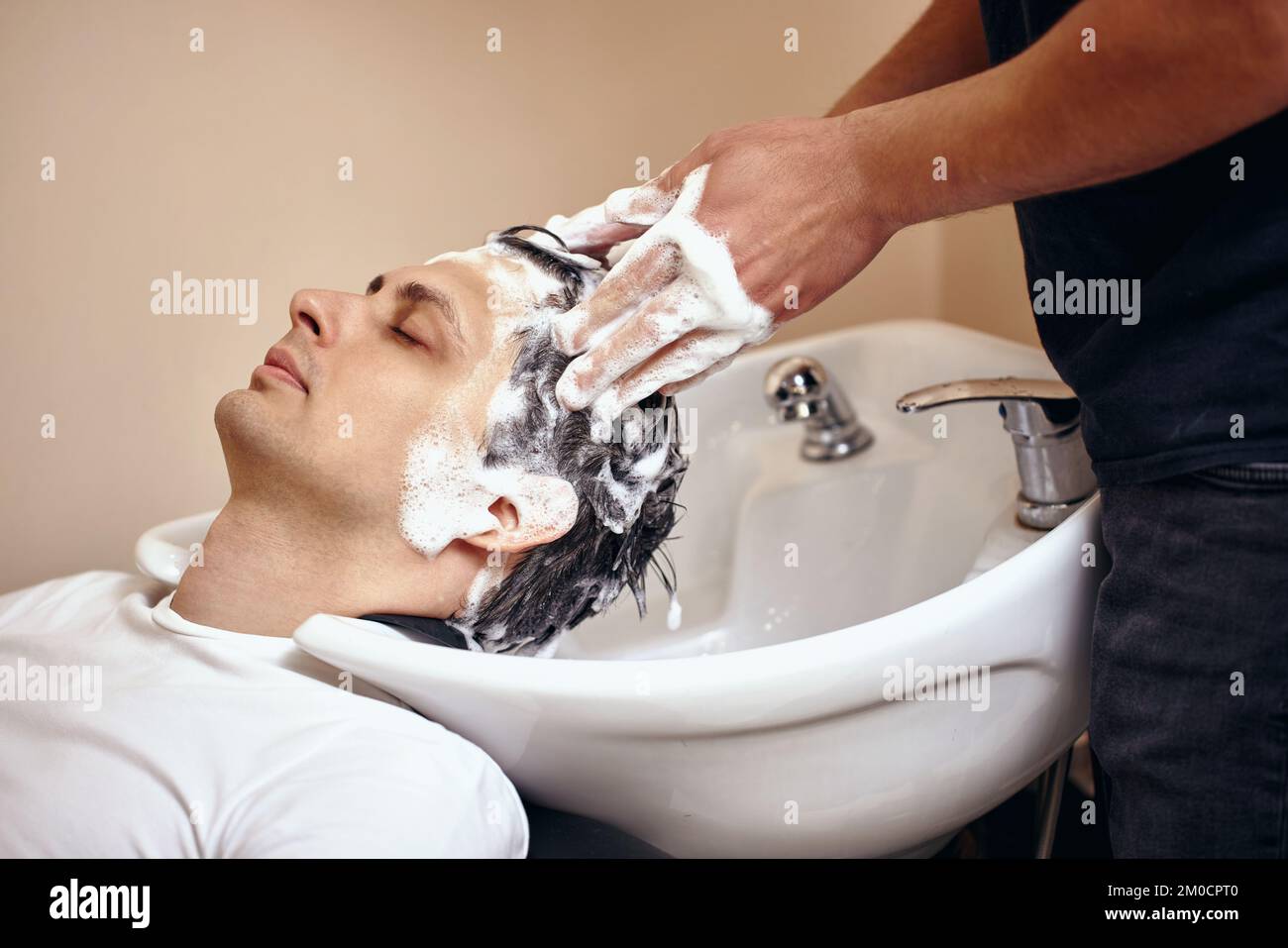 Retro hand washing at sink hi-res stock photography and images - Alamy