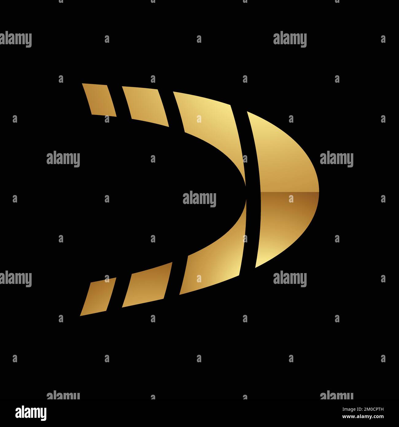 Golden Letter D Symbol on a Black Background - Icon 5 Stock Vector ...