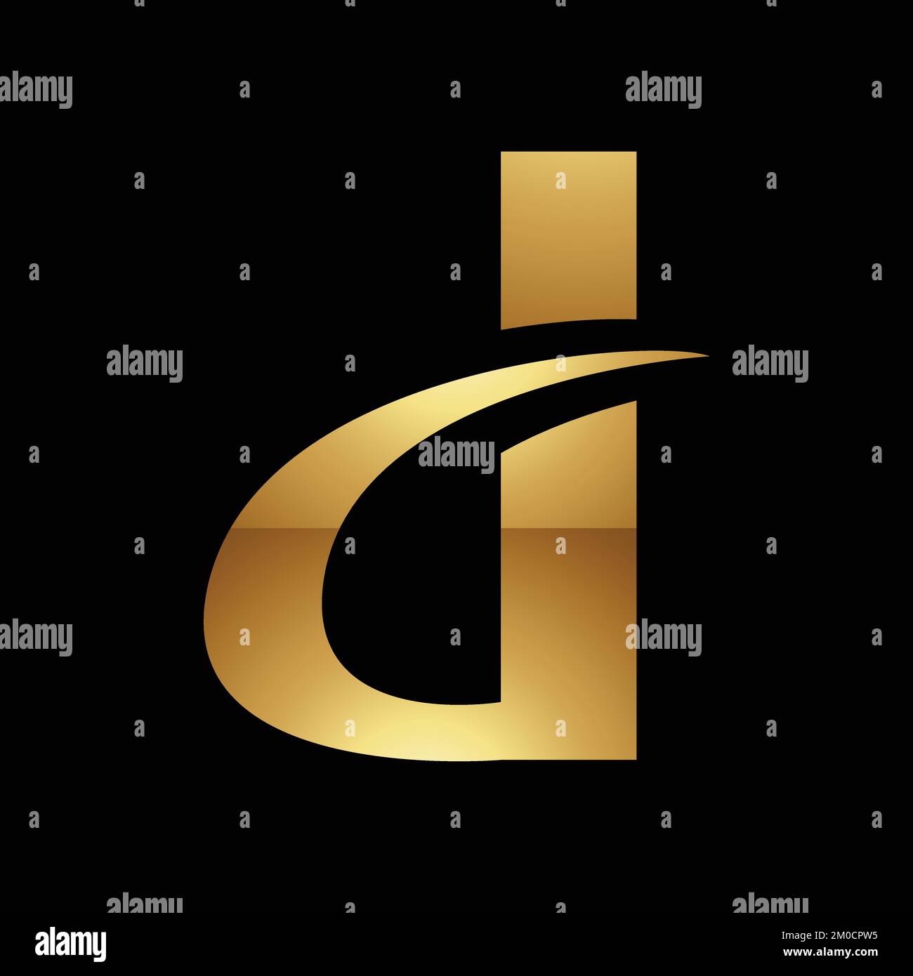 Golden Letter D Symbol on a Black Background - Icon 7 Stock Vector ...