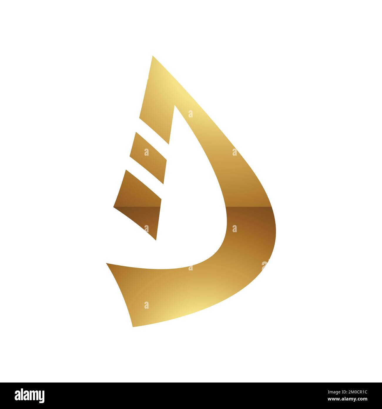 Golden Letter D Symbol on a White Background - Icon 8 Stock Vector ...