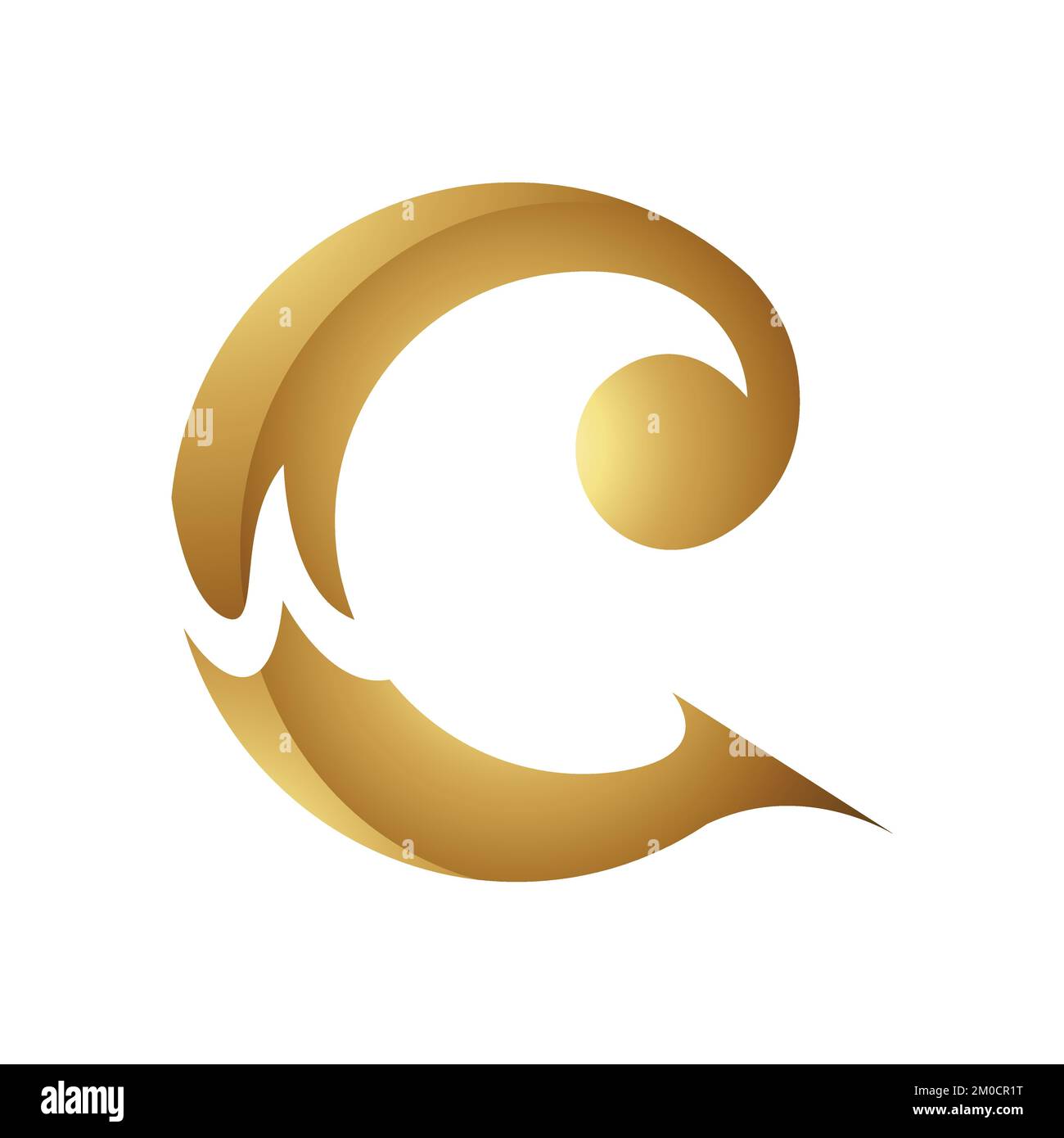Golden Letter C Symbol on a White Background - Icon 7 Stock Vector ...