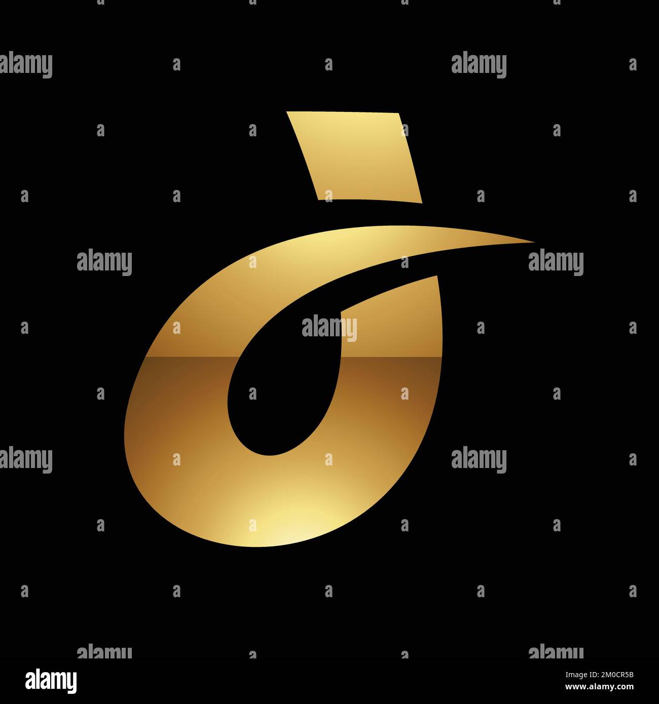 Golden Letter D Symbol on a Black Background - Icon 4 Stock Vector ...