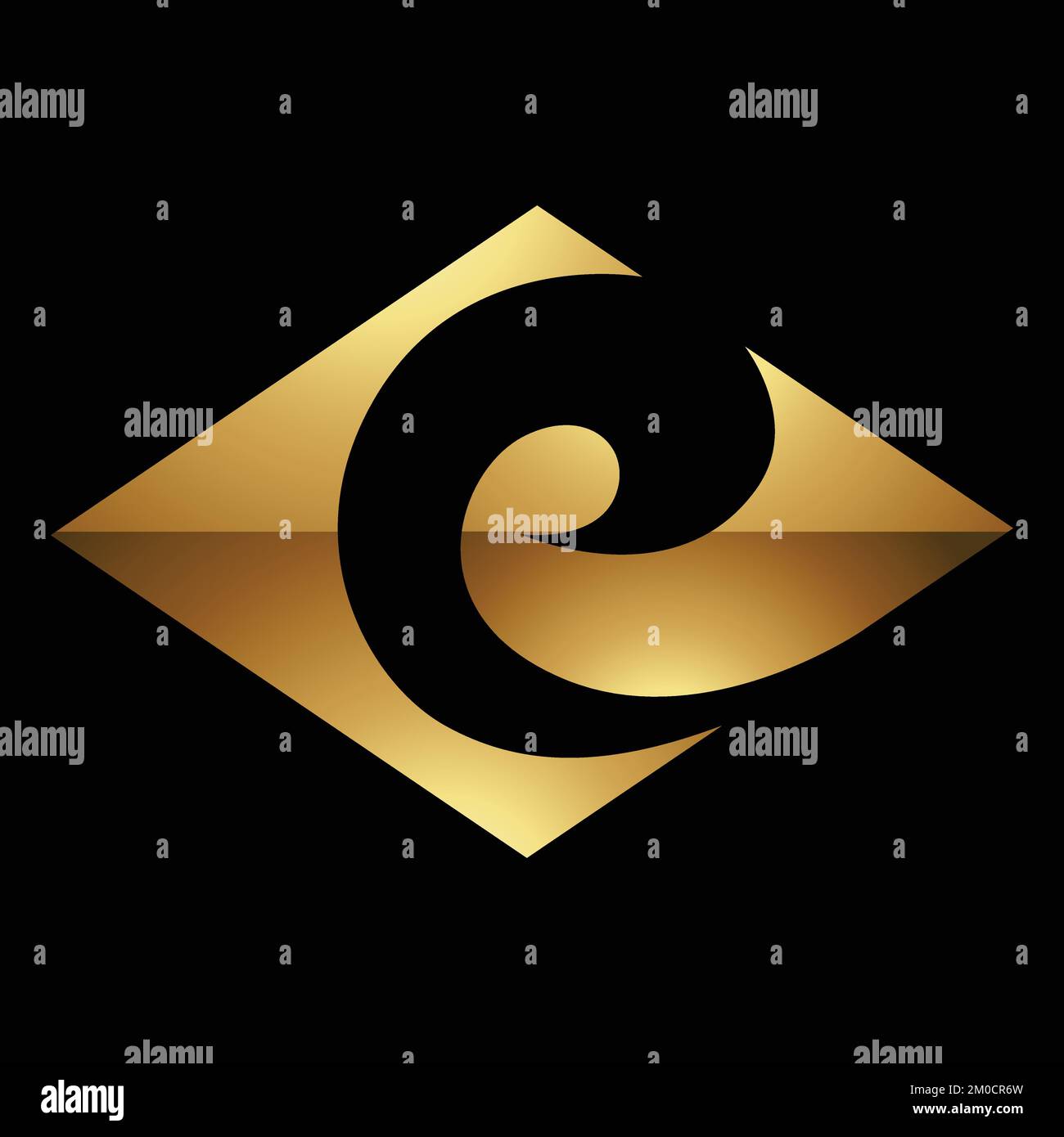 Golden Letter E Symbol on a Black Background - Icon 5 Stock Vector ...