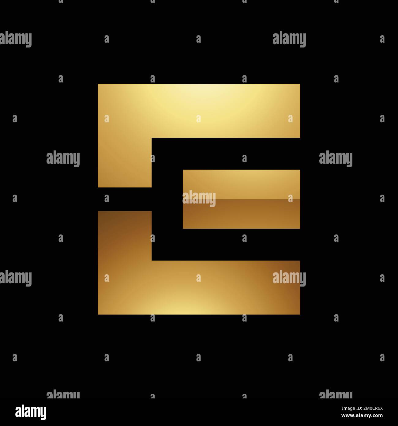 Golden Letter E Symbol on a Black Background - Icon 1 Stock Vector ...