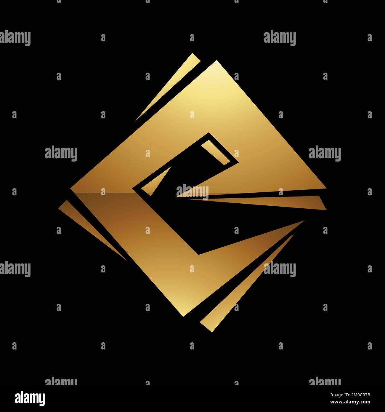 Golden Letter E Symbol on a Black Background - Icon 2 Stock Vector ...