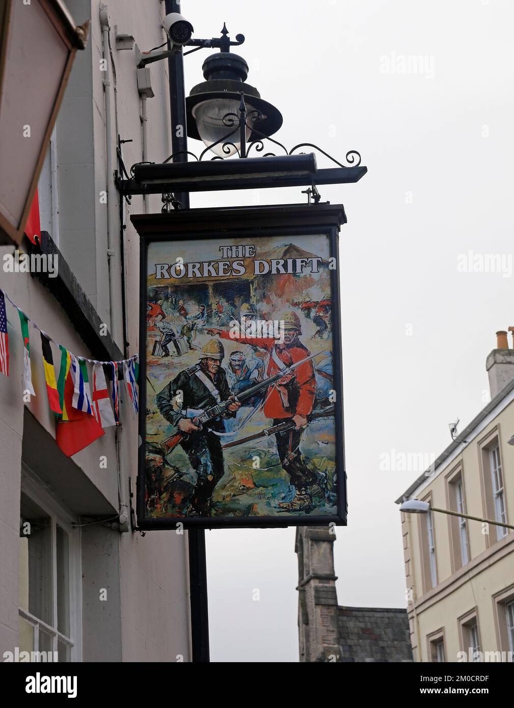 Sign for The Yorke's Drift Public House, Brecon, Powys, Wales, UK ...