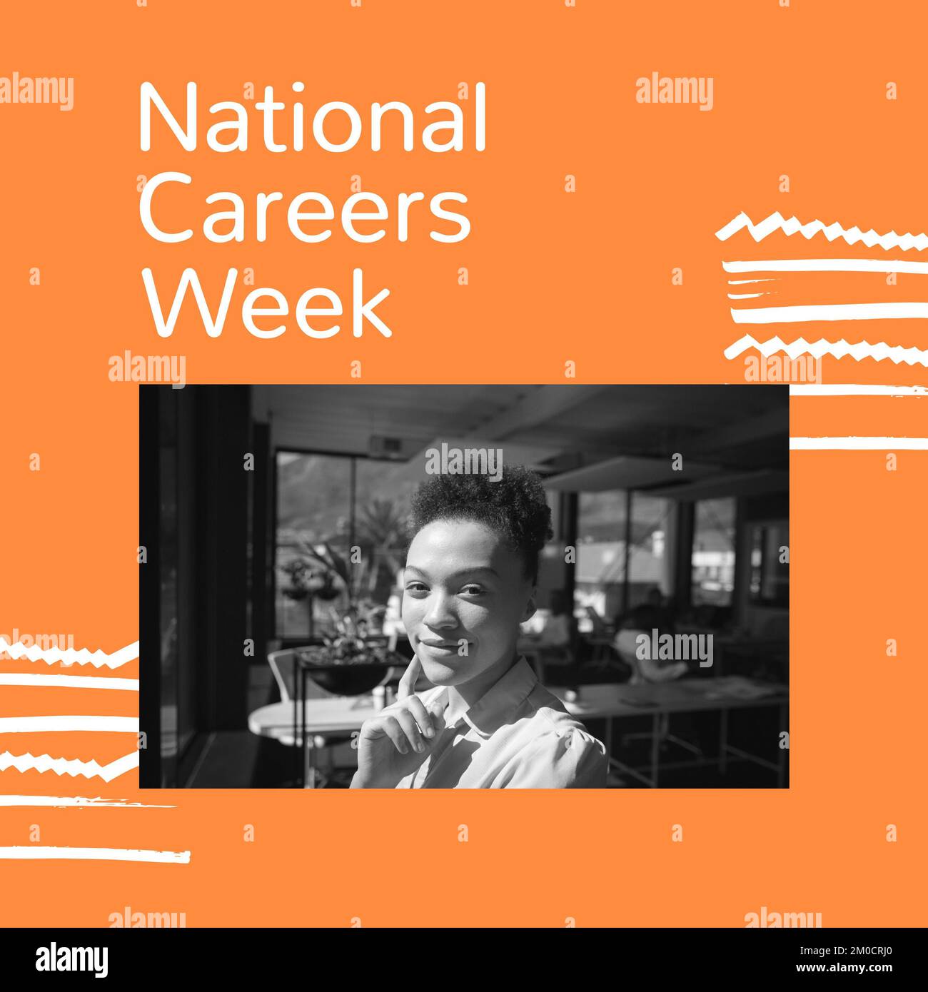 Composition of national careers week text and smiling biracial ...