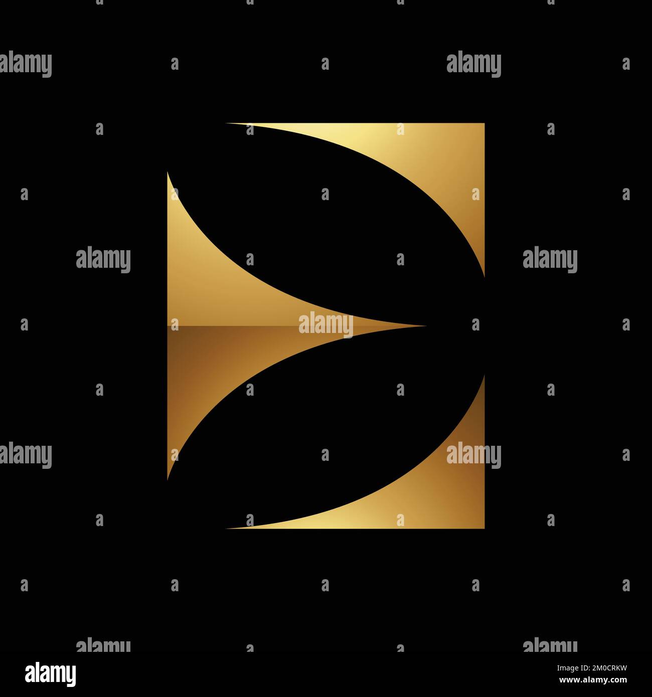 Golden Letter E Symbol on a Black Background - Icon 7 Stock Vector ...