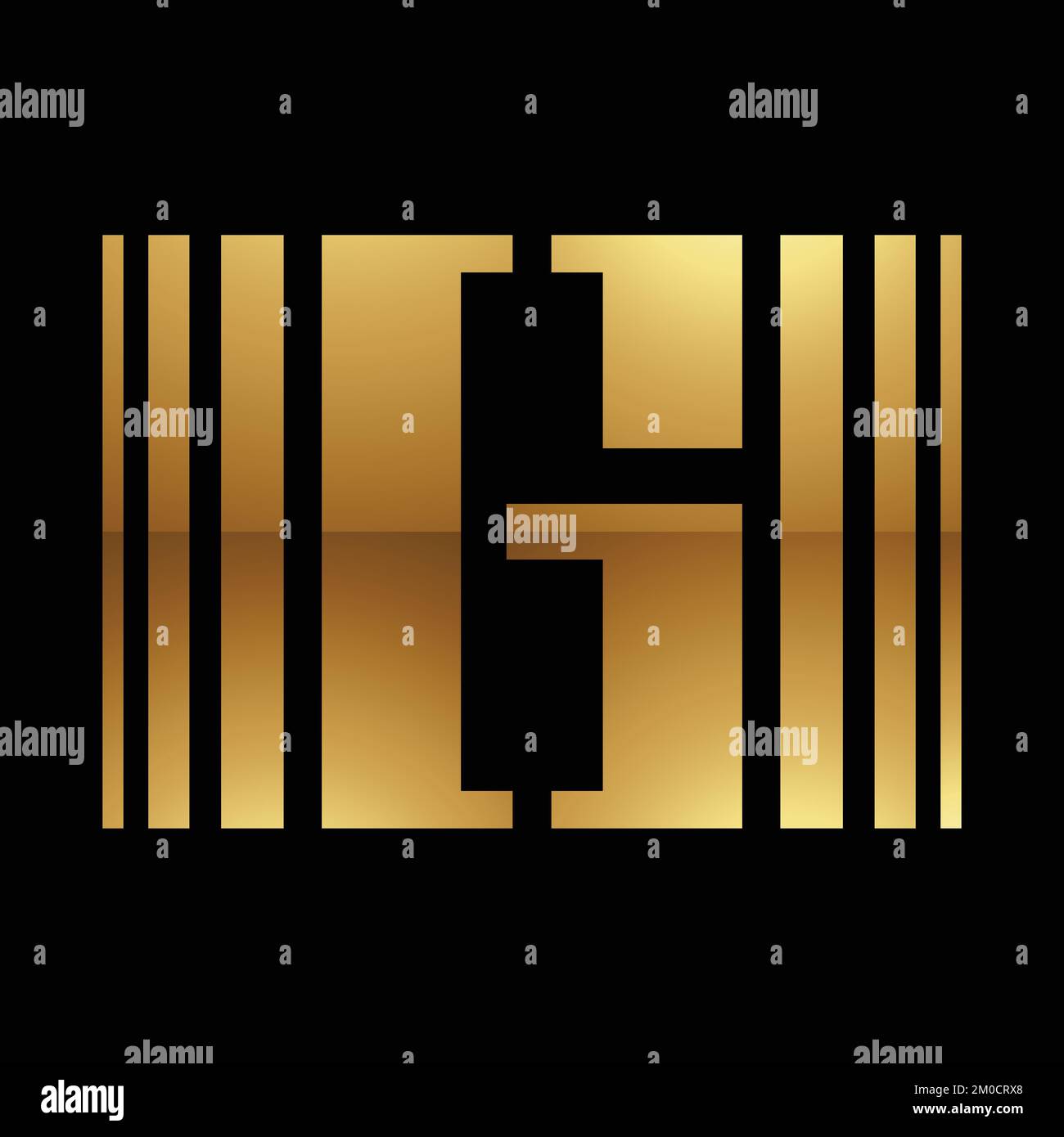 Golden Letter G Symbol on a Black Background - Icon 3 Stock Vector ...