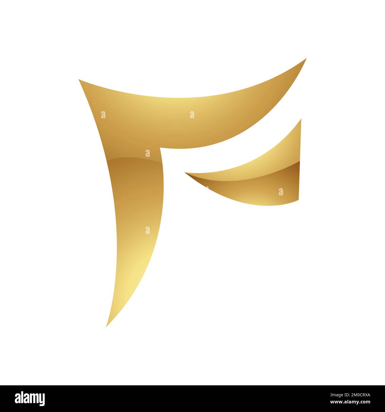 Golden Letter F Symbol on a White Background - Icon 7 Stock Vector ...