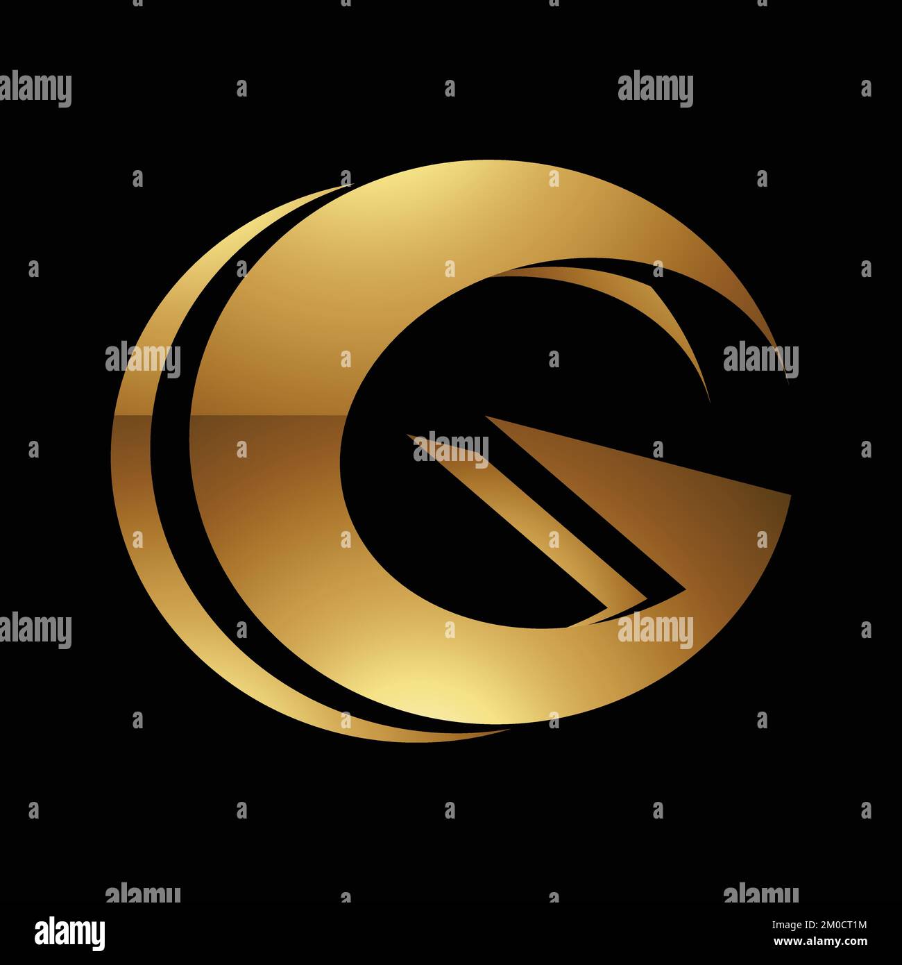 Golden Letter G Symbol on a Black Background - Icon 4 Stock Vector ...