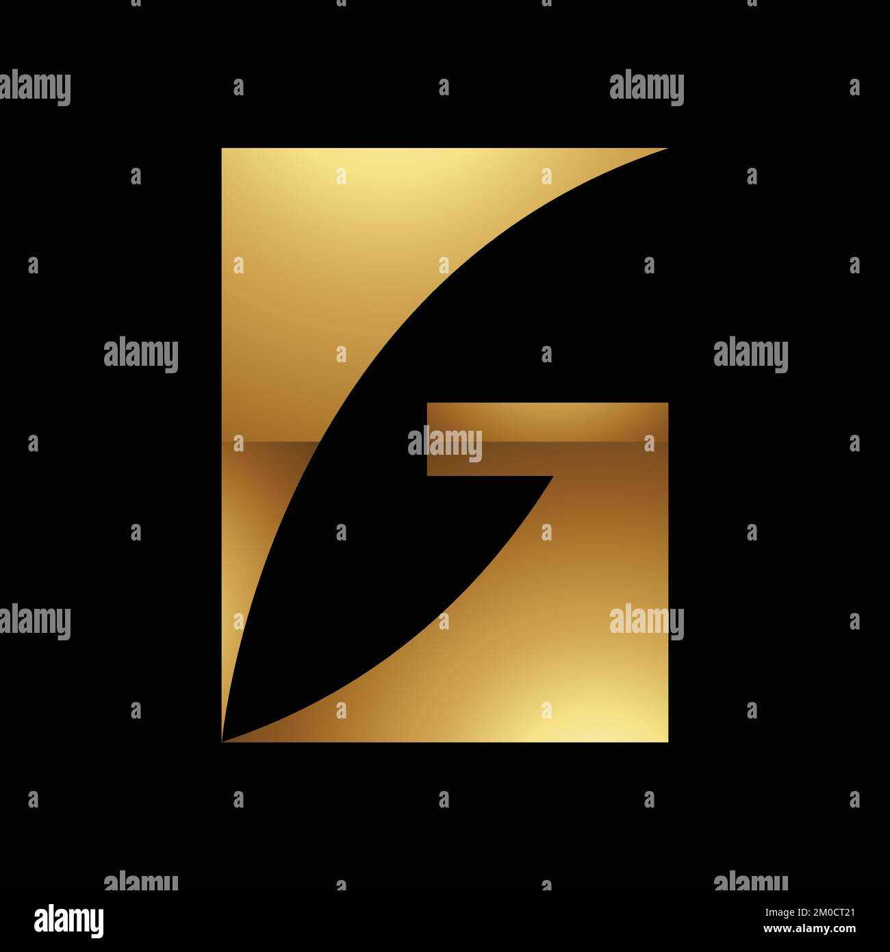 Golden Letter G Symbol on a Black Background - Icon 2 Stock Vector ...