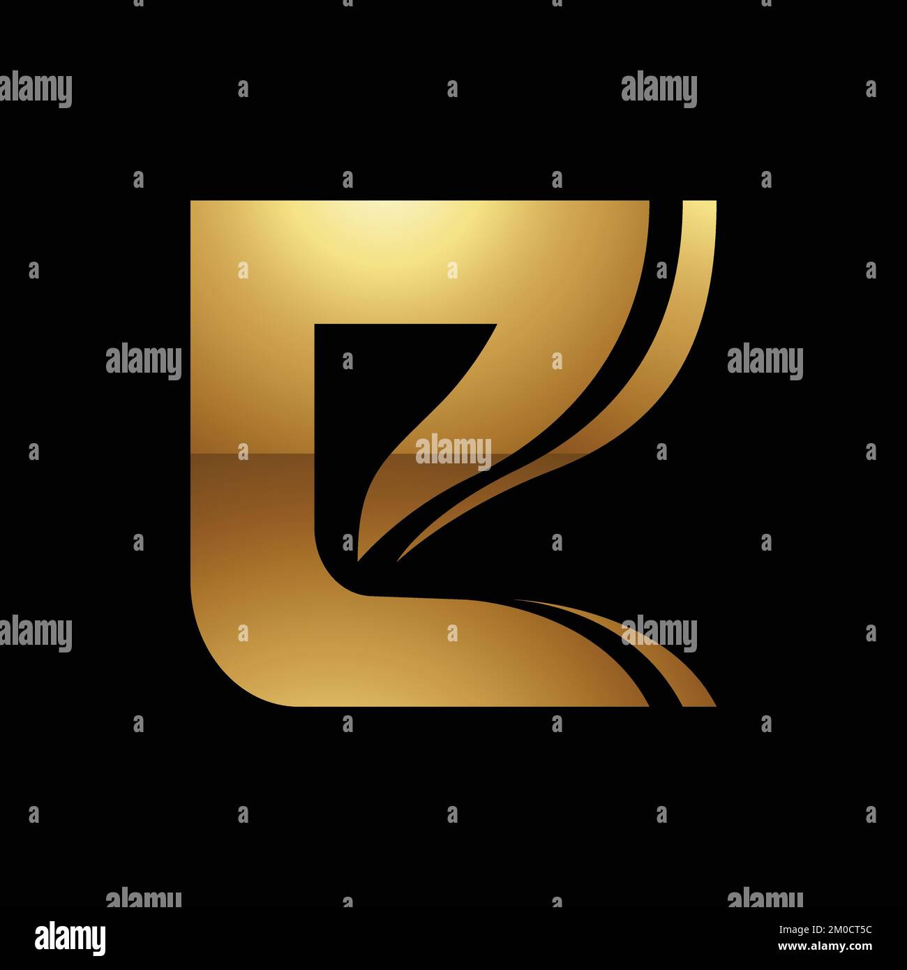 Golden Letter E Symbol on a Black Background - Icon 6 Stock Vector ...