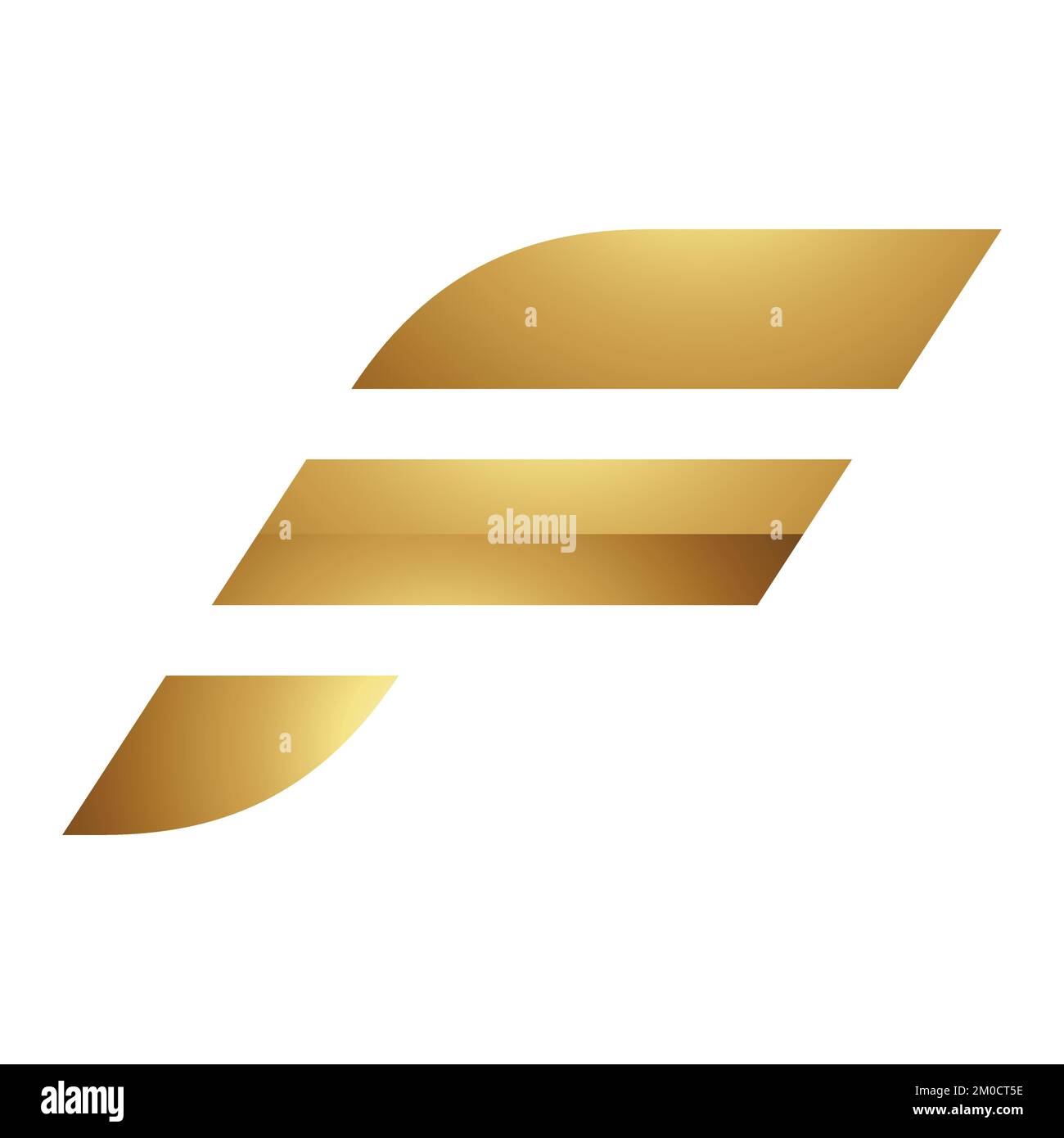 Golden Letter F Symbol on a White Background - Icon 4 Stock Vector ...