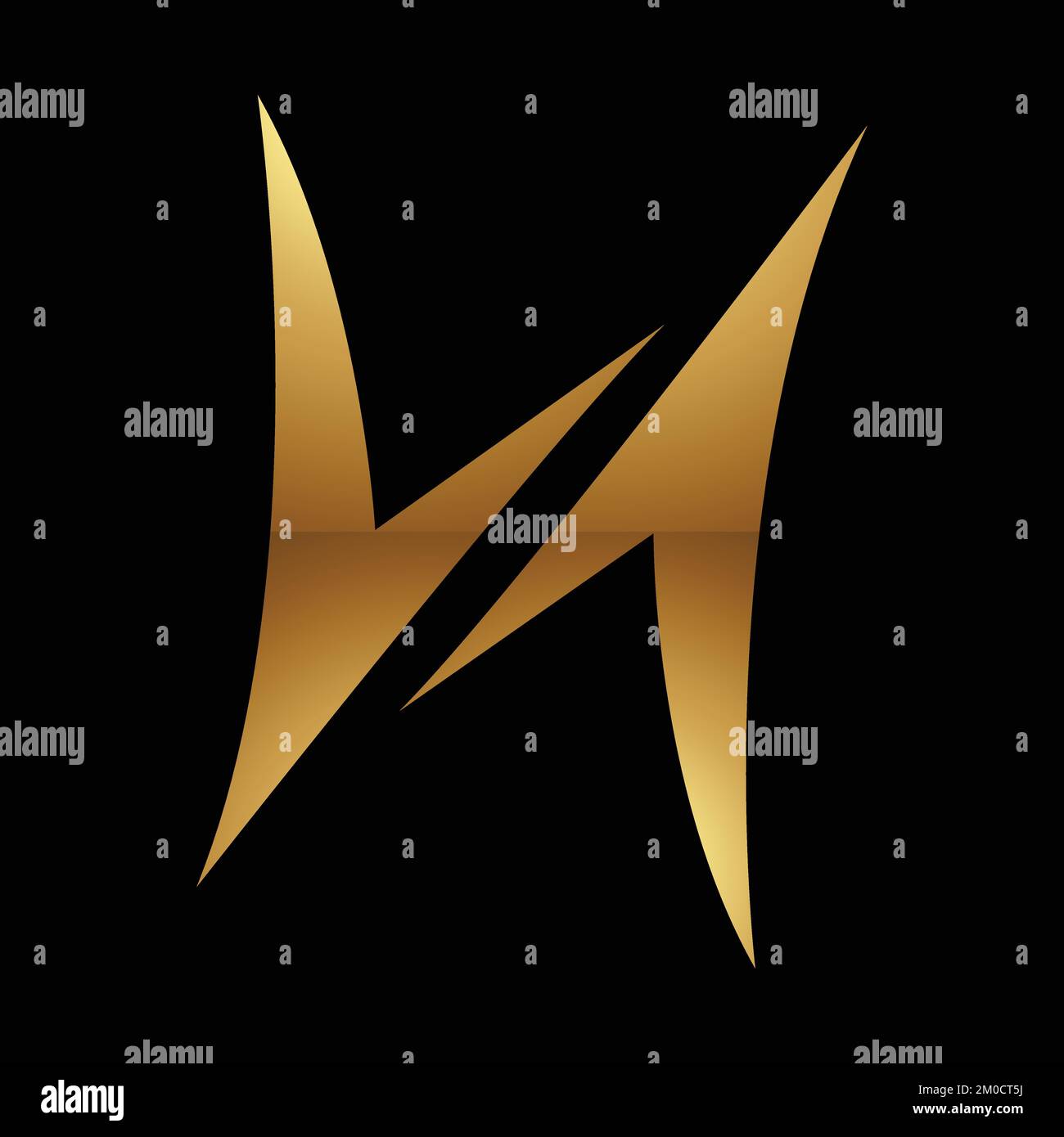 Golden Letter H Symbol on a Black Background - Icon 1 Stock Vector ...