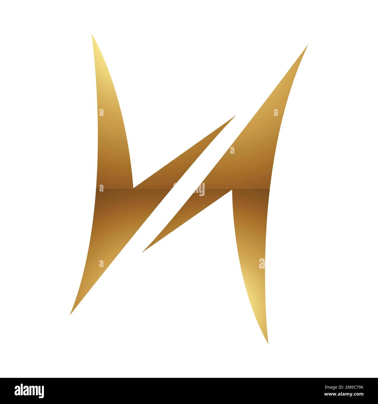 Golden Letter H Symbol on a White Background - Icon 1 Stock Vector ...